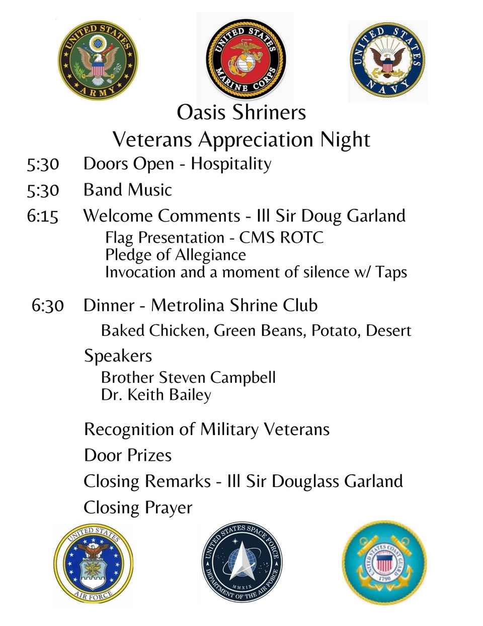 Oasis Shriners Events